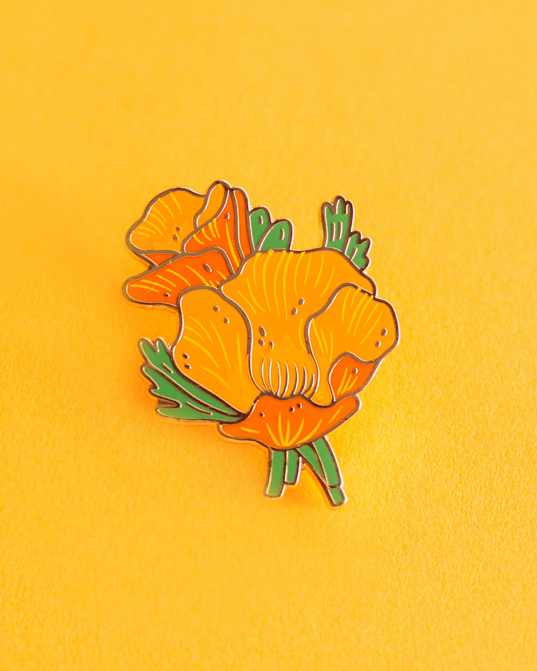 Golden Poppy Enamel Pin – occasionalish