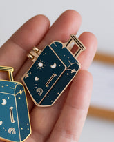 Traveler Suitcase Interactive Enamel Pin – occasionalish
