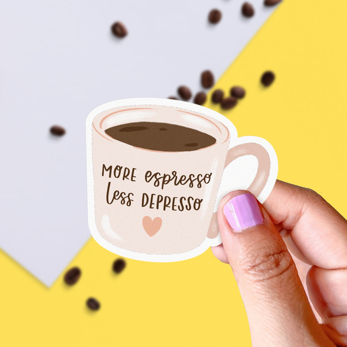More Espresso, Less Depresso Matte Vinyl Sticker – occasionalish