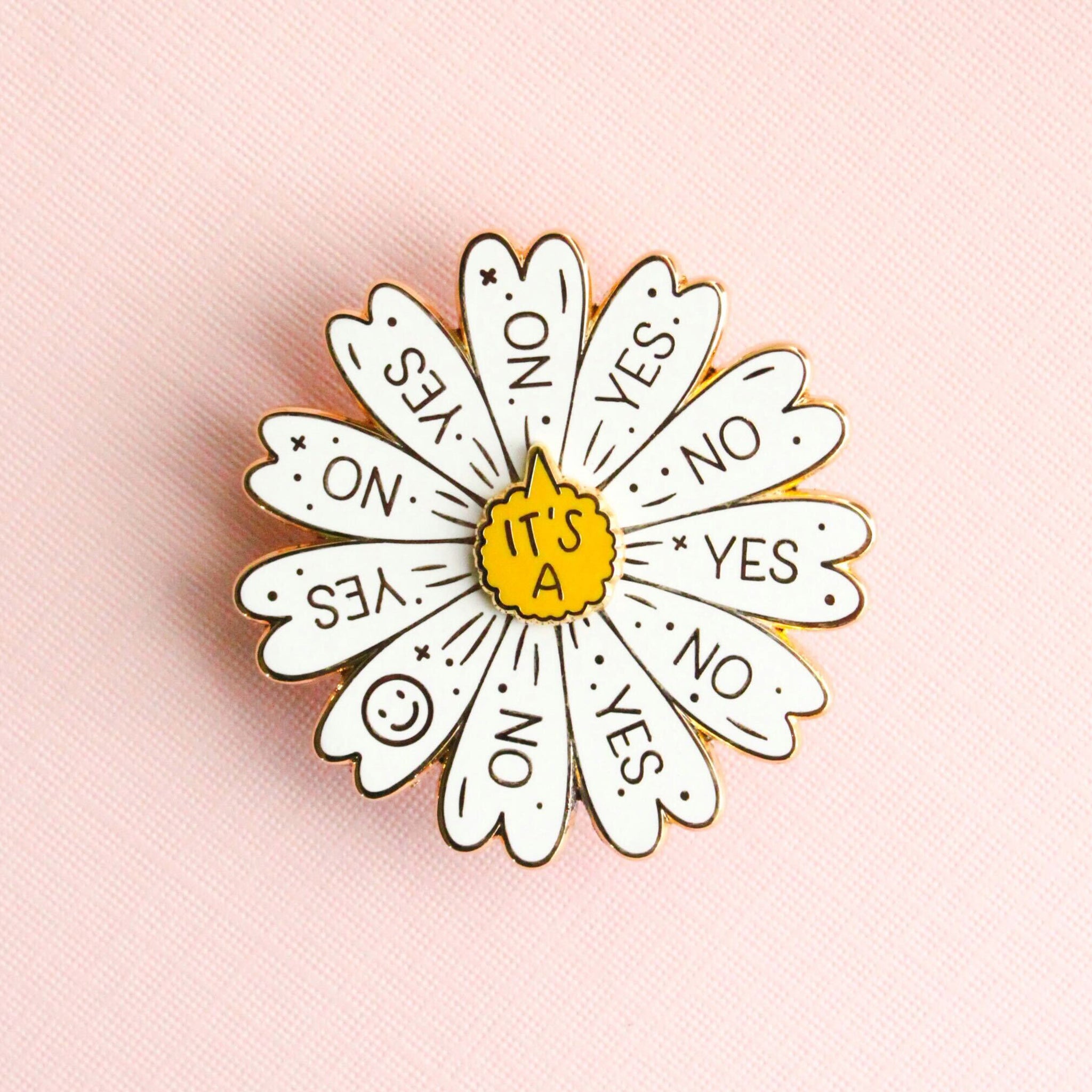 Spinning Daisy Enamel Pin – occasionalish
