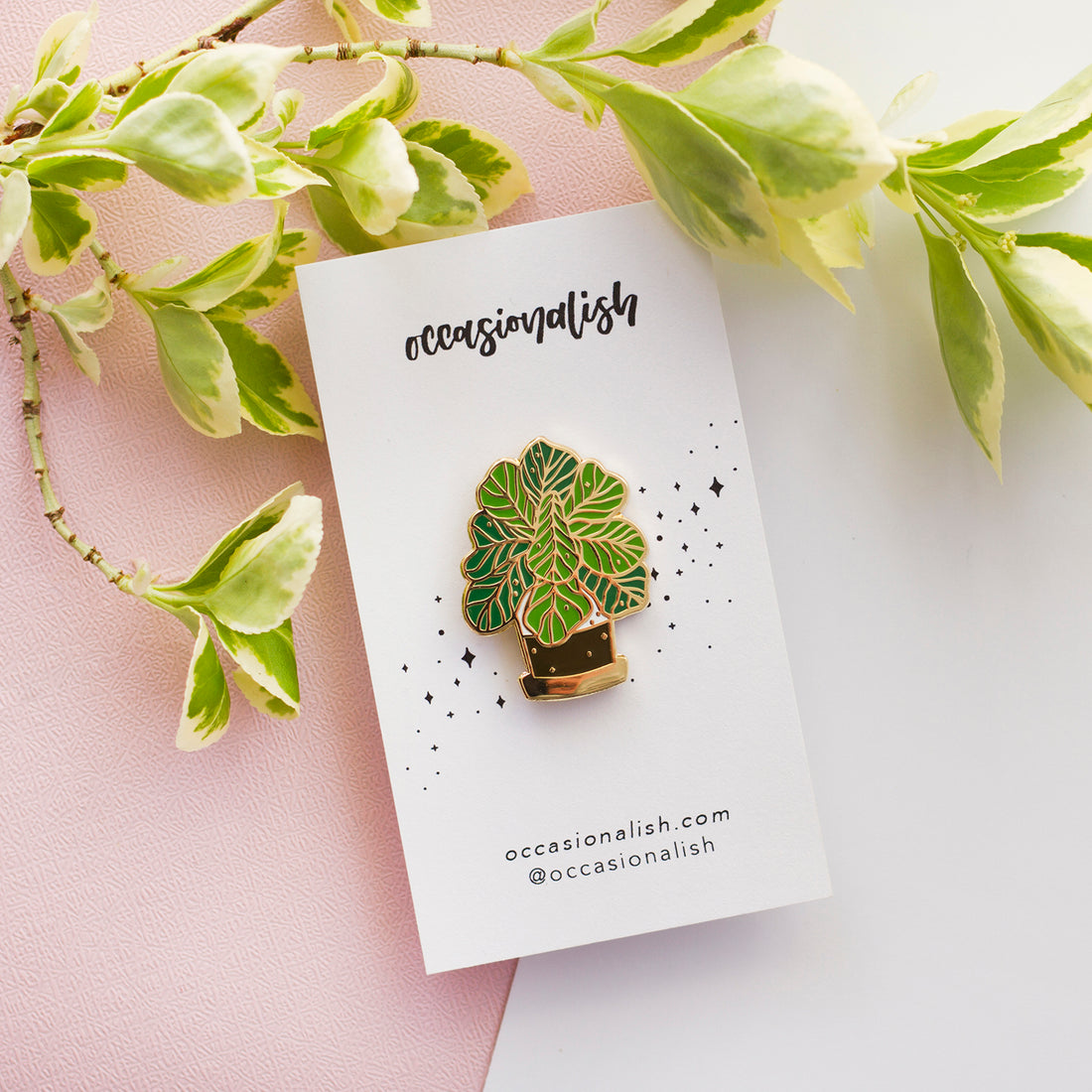 Fiddle Leaf Fig Plant Enamel Pin – occasionalish