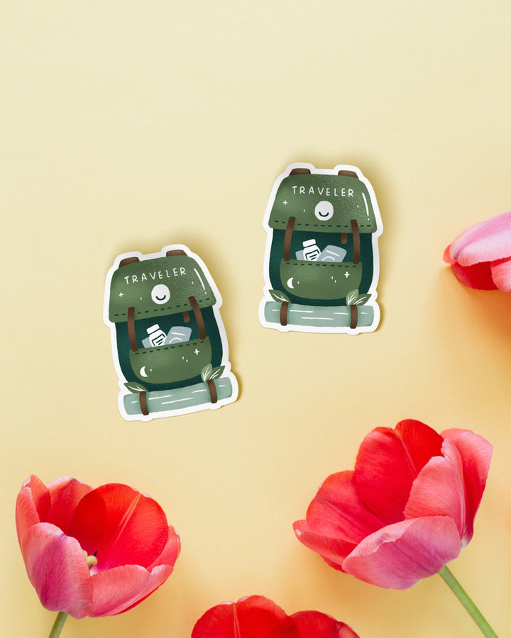 Traveler's Backpack Matte Vinyl Sticker – occasionalish