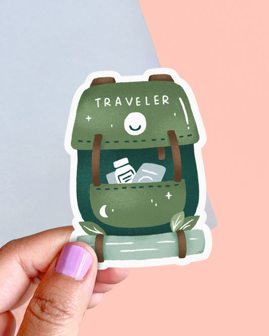 Traveler's Backpack Matte Vinyl Sticker – occasionalish