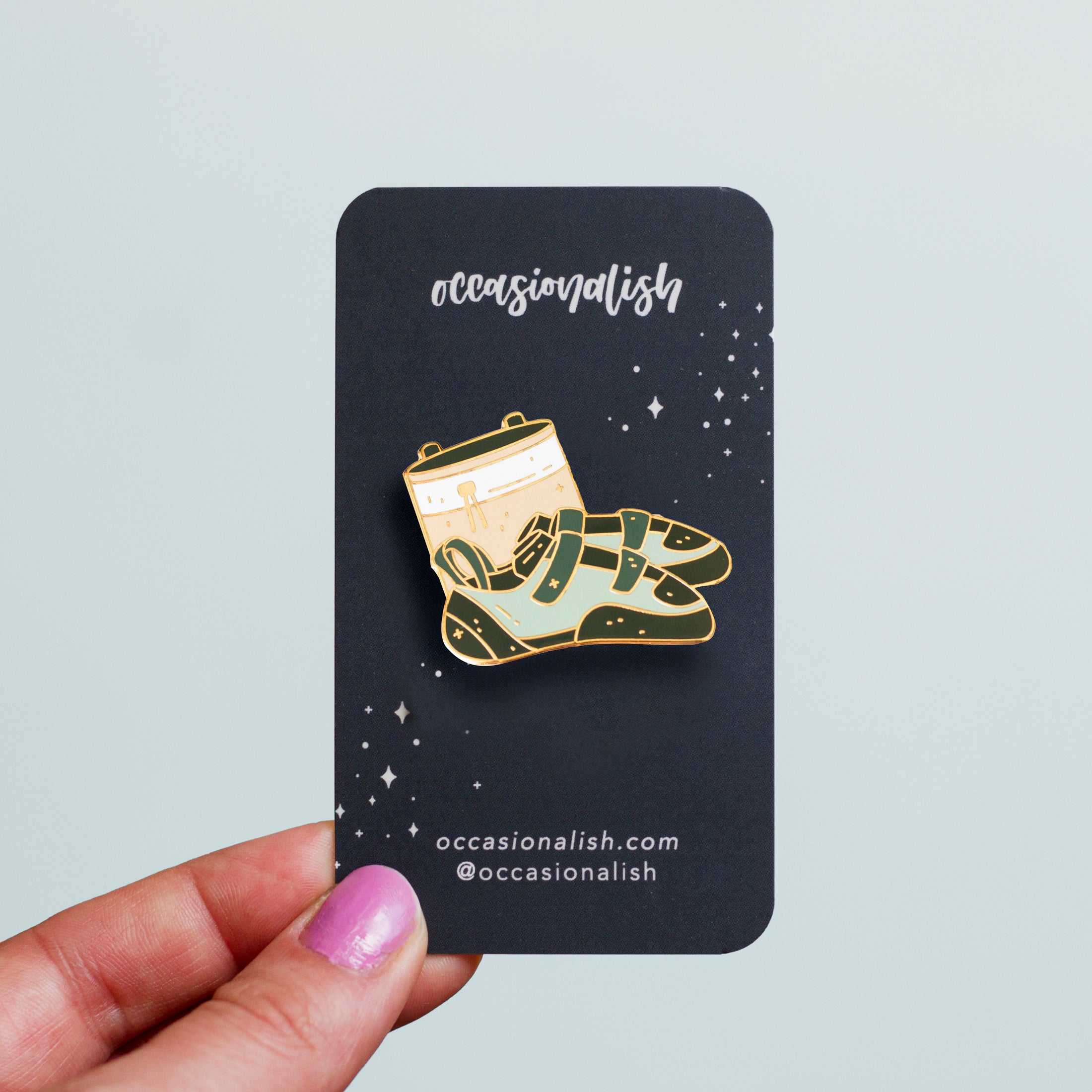Climbing Shoes Enamel Pin – occasionalish